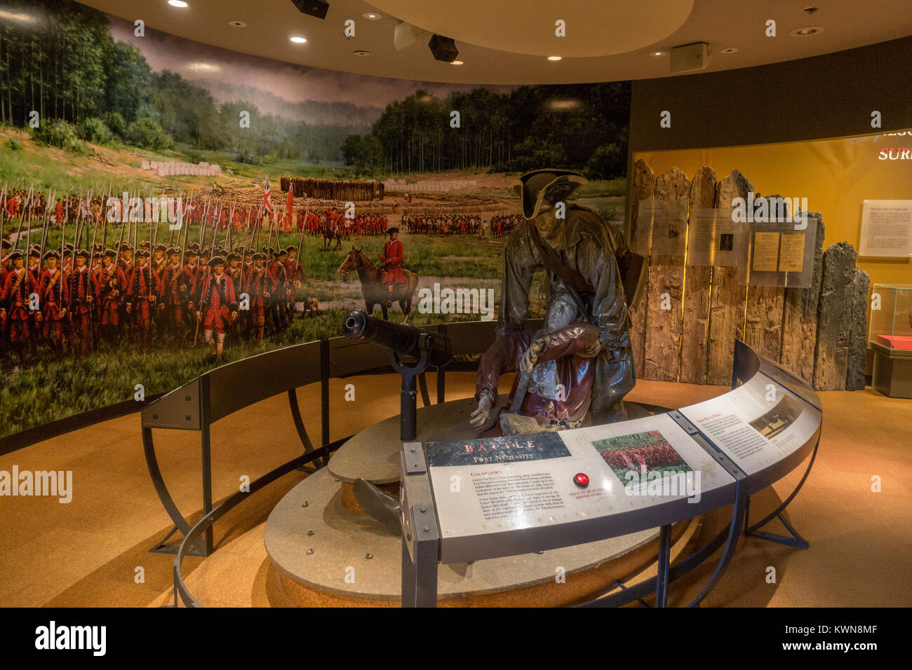 Display inside the Visitor Center of Fort Necessity National ...