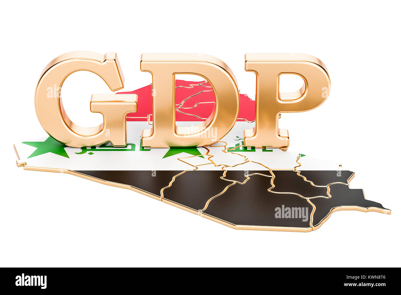 gross domestic product GDP of Iraq concept, 3D rendering isolated on ...