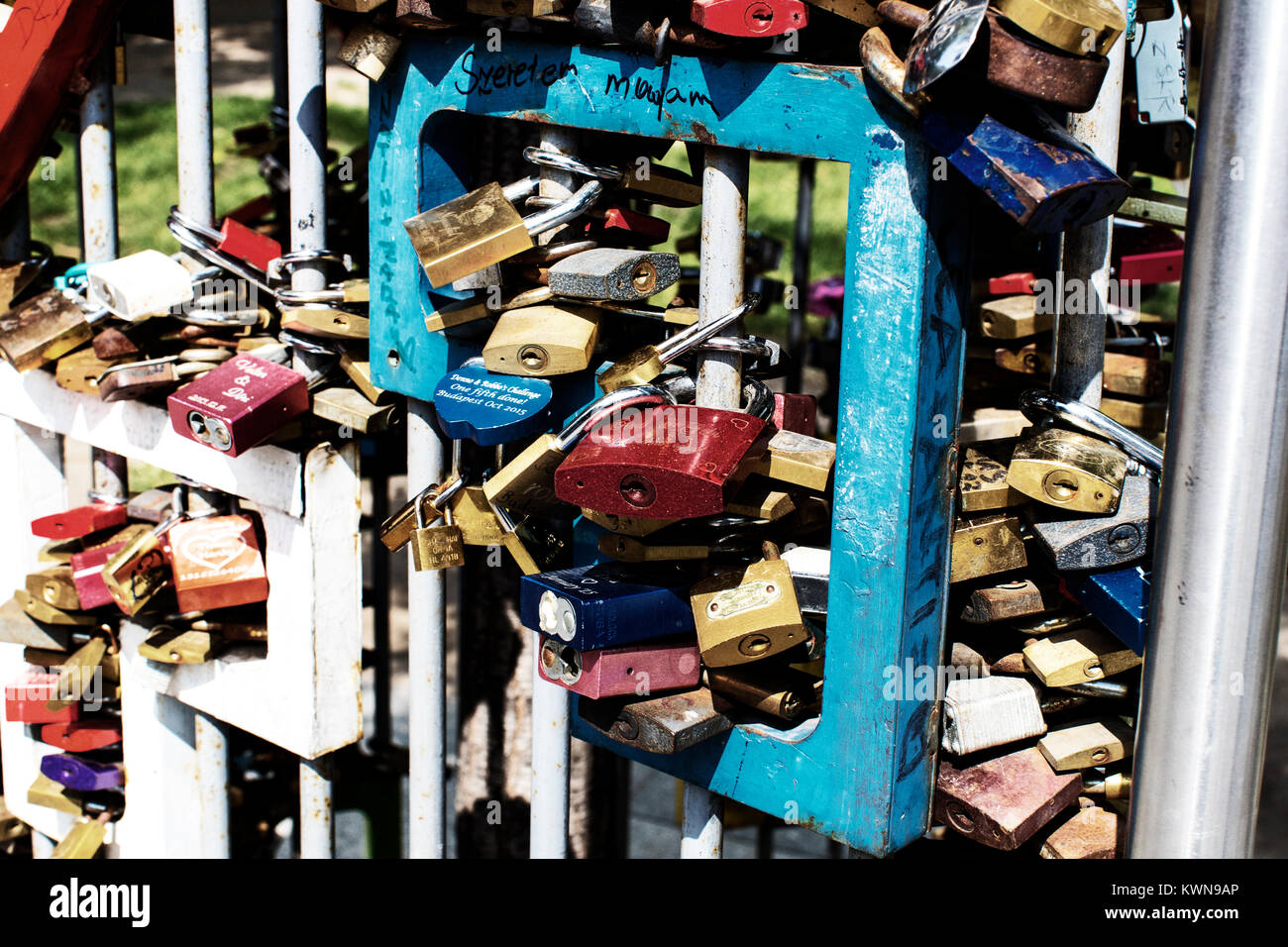 Budapest hungary love padlocks in hi-res stock photography and images ...