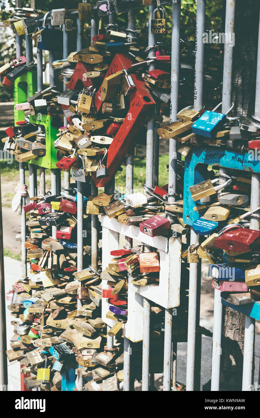 Budapest hungary love padlocks in hi-res stock photography and images ...