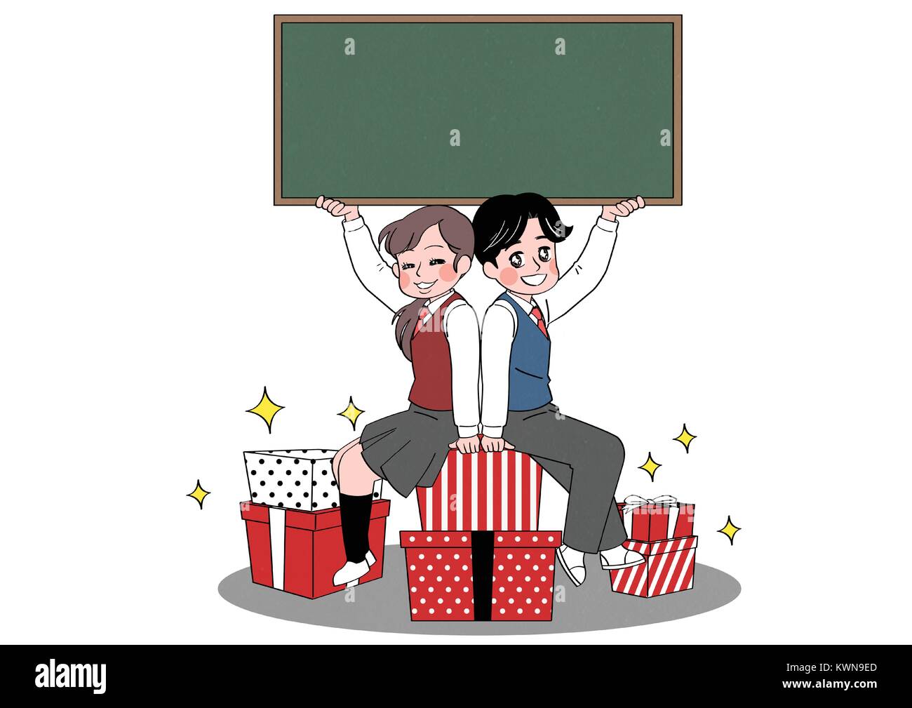 RF illustration - cartoon of students, celebrate last day at school 007 ...