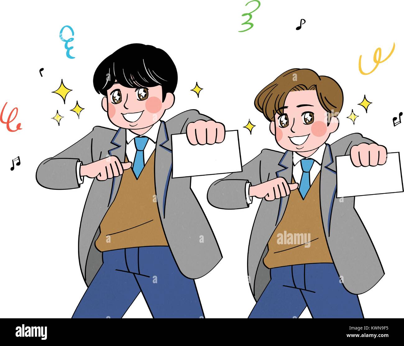 RF illustration - cartoon of students, celebrate last day at school 005 ...