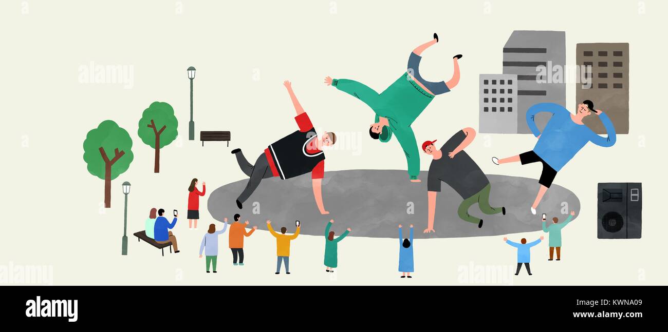 Vector of an outdoor performance, people who enjoy performance 009 ...