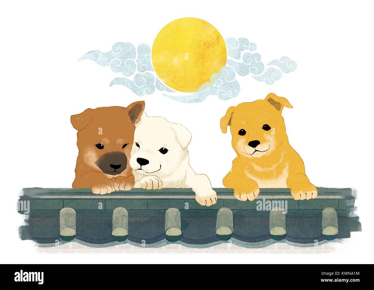 Puppy litter Stock Vector Images - Alamy