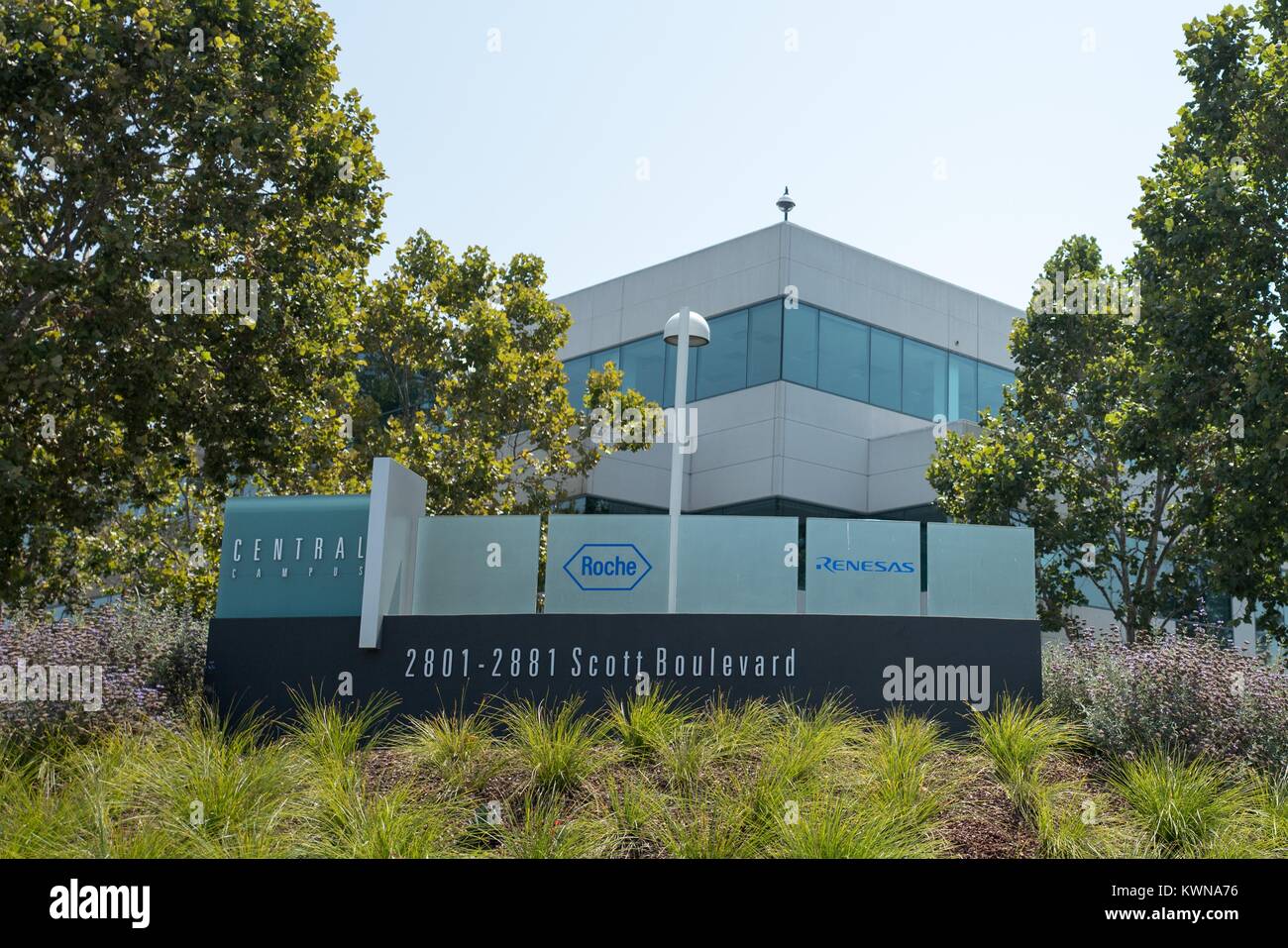 Signage at Central Campus, a Silicon Valley office park and the ...