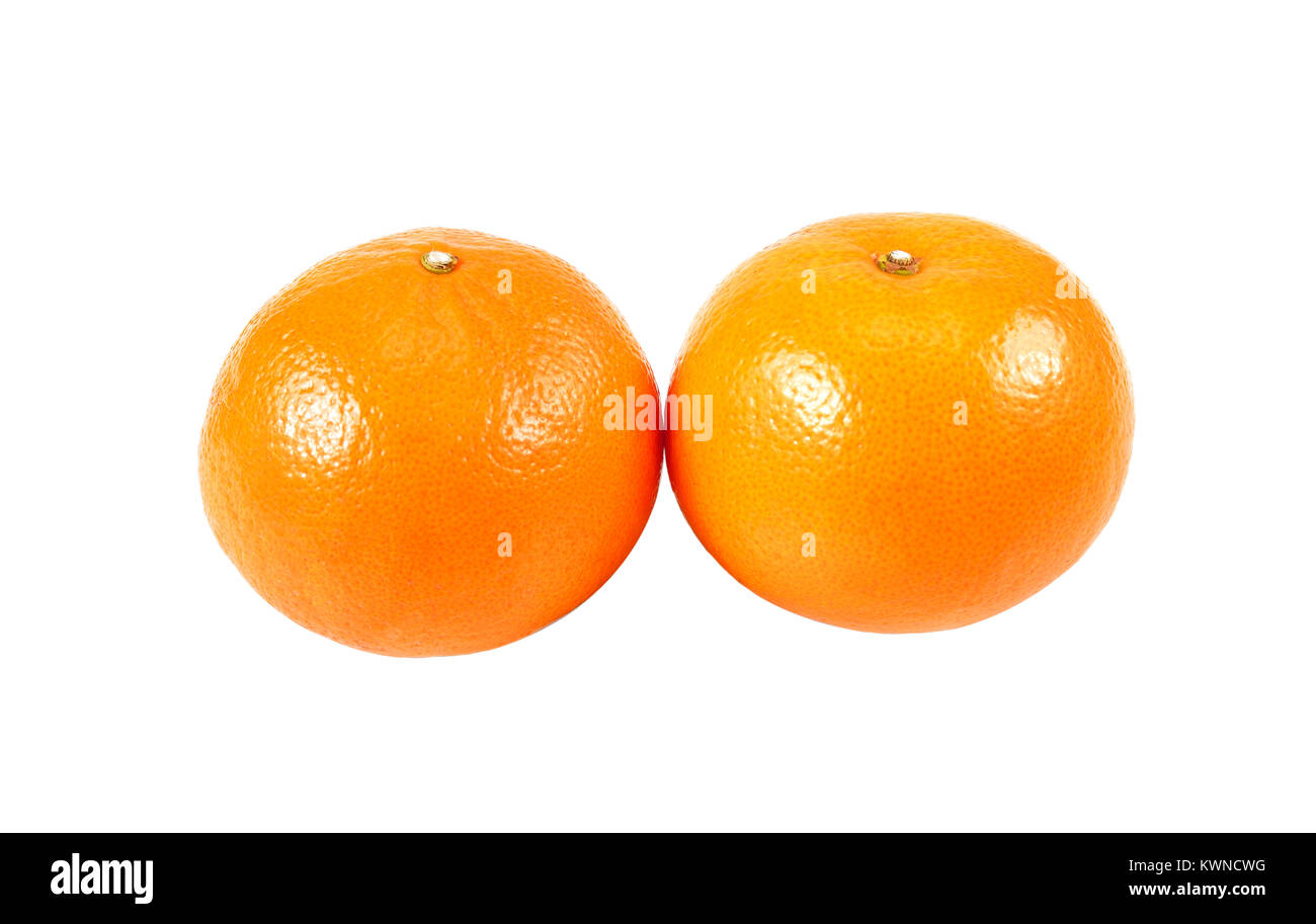 Two orange fruits isolated on white background Stock Photo - Alamy