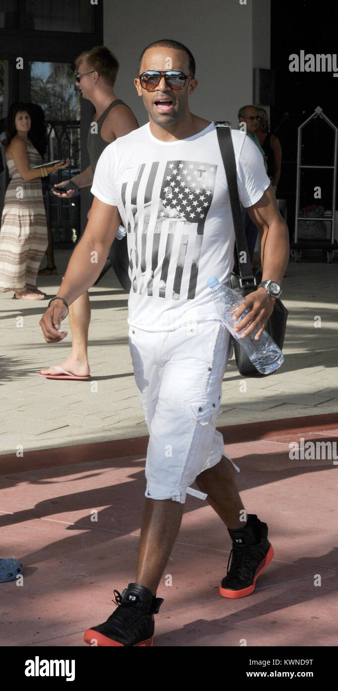 MIAMI BEACH , FL - JULY 12: British singer Craig David is seen leaving ...