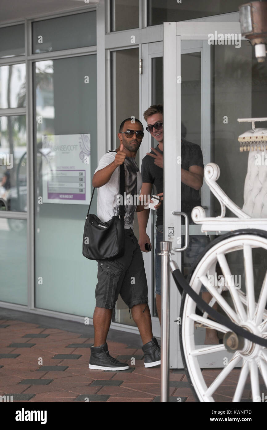 MIAMI BEACH, FL - JULY 15: (EXCLUSIVE COVERAGE) Craig David out and ...