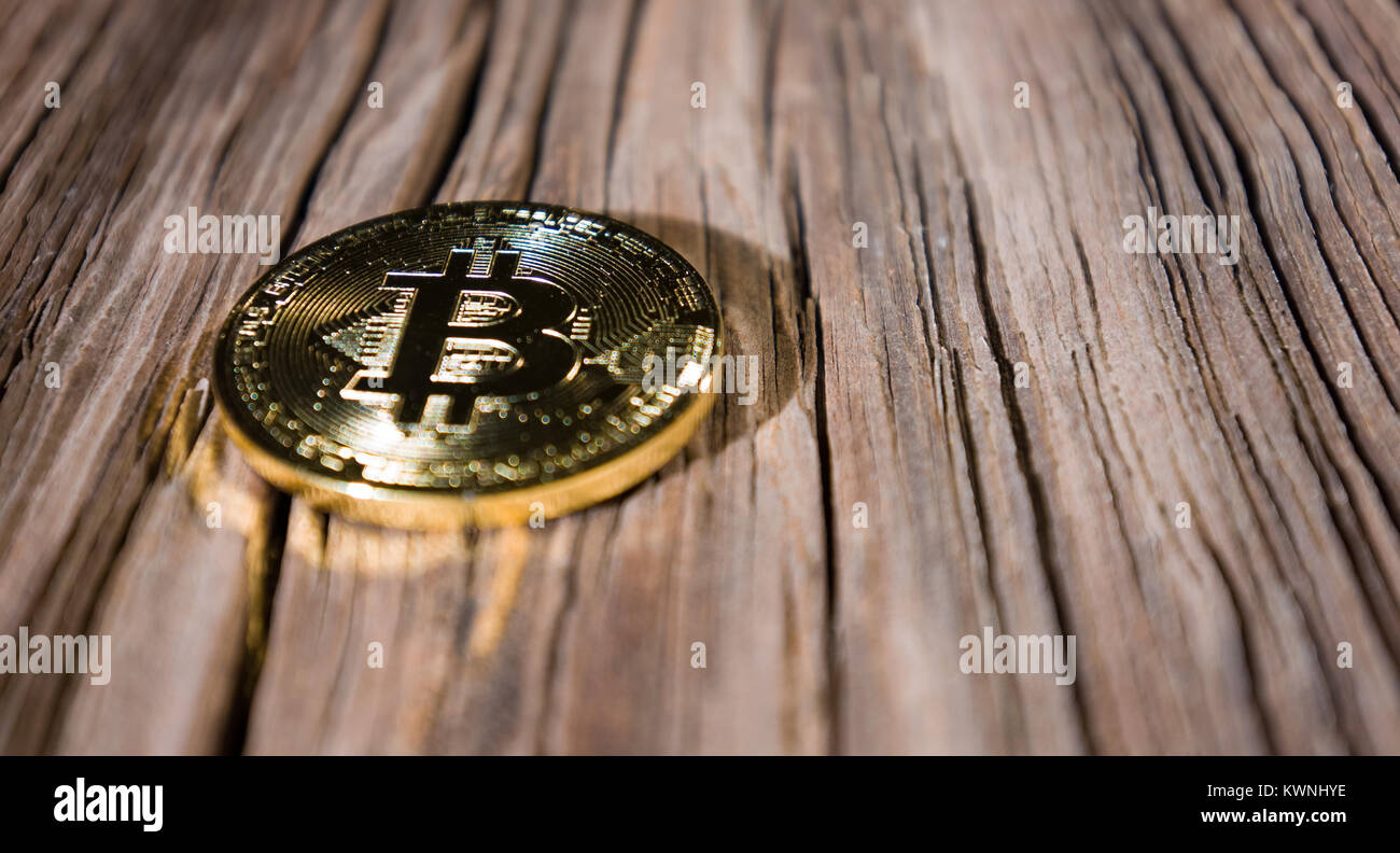 Gold cryptocurrency coin concept, decentralized digital virtual money ...