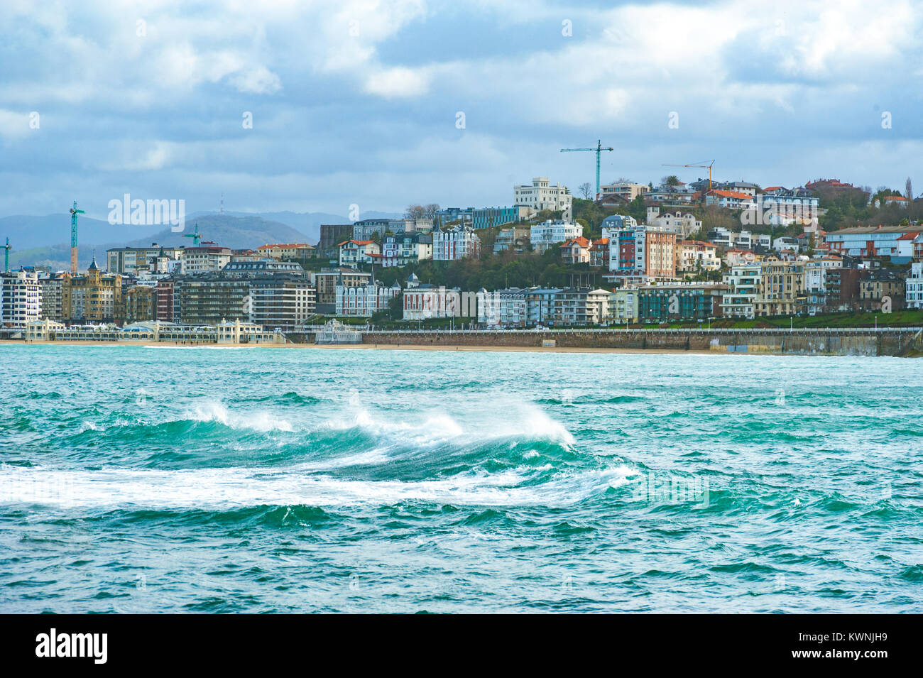A view of San Sebastian, Spain from sea Stock Photo - Alamy
