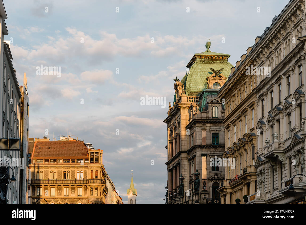 Vienna, Austria - August 16, 2017: Scenic view of Graben Street. It is ...