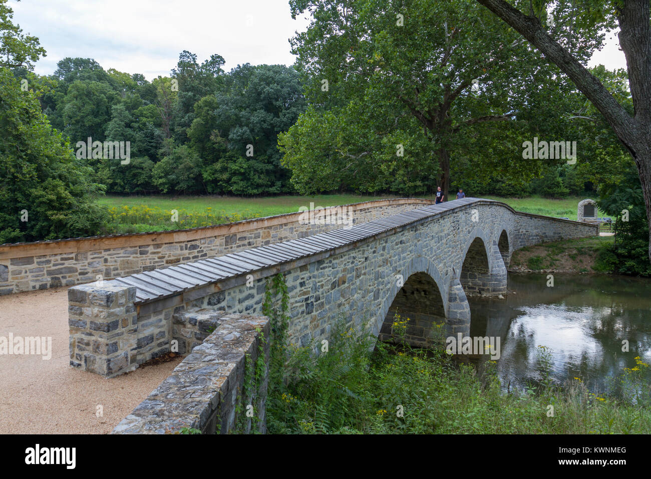 Burnside Bridge viewed from the west bank of Antietam Creek ...