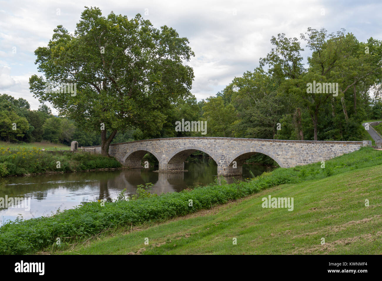 Burnside Bridge viewed from the west bank of Antietam Creek ...