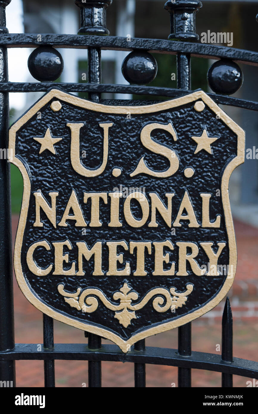 US National Cemetery (generic) sign at the entrance to the Antietam ...