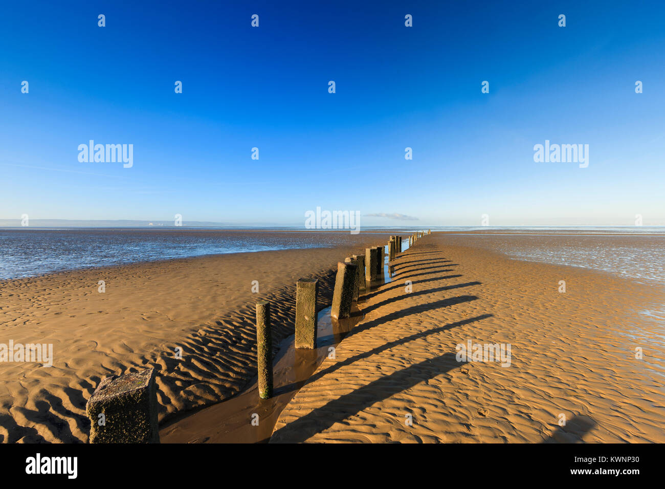 A view along Berrow Beach, Somerset, UK Stock Photo - Alamy