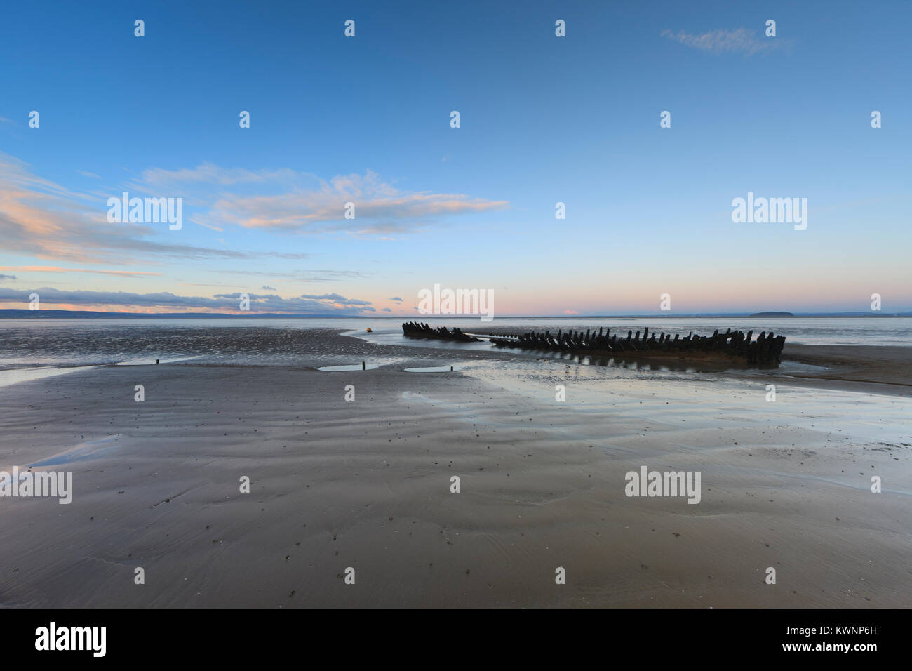 A view of the SS Nornen, on Berrow Beach, Somerset, UK Stock Photo - Alamy