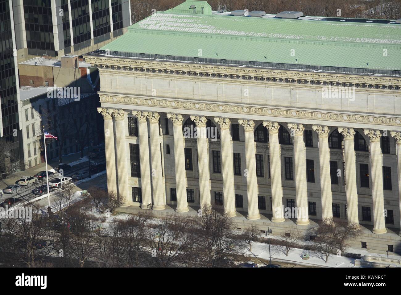 The view of downtown Albany New York and surrounding areas from the ...