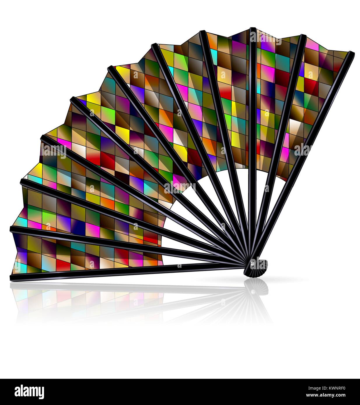 Vintage fan illustration Cut Out Stock Images & Pictures - Alamy