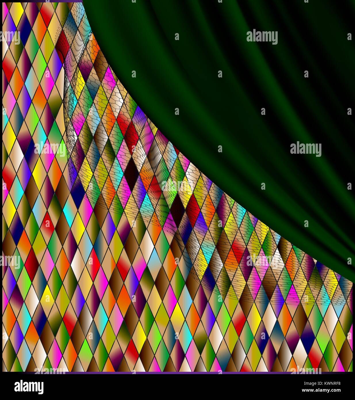 colored romb background with green drape Stock Vector Image & Art - Alamy