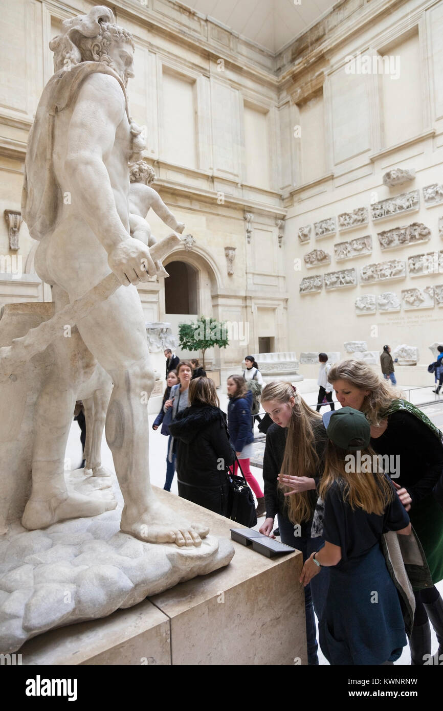 ancient roman and greek sculpture in museum louvre in french capital ...