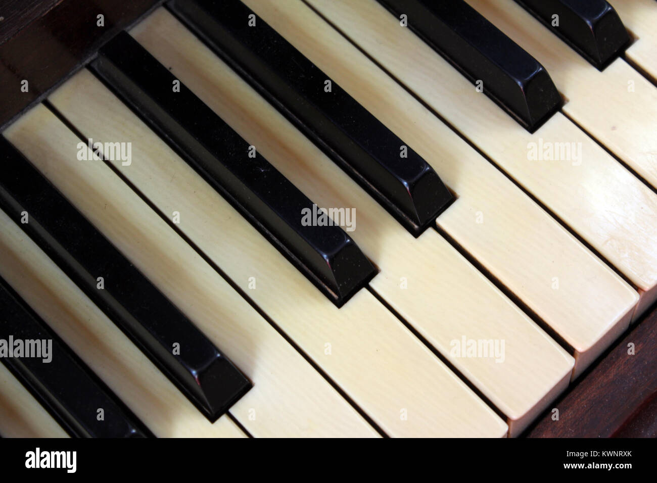 Piano keys on keyboard Stock Photo - Alamy