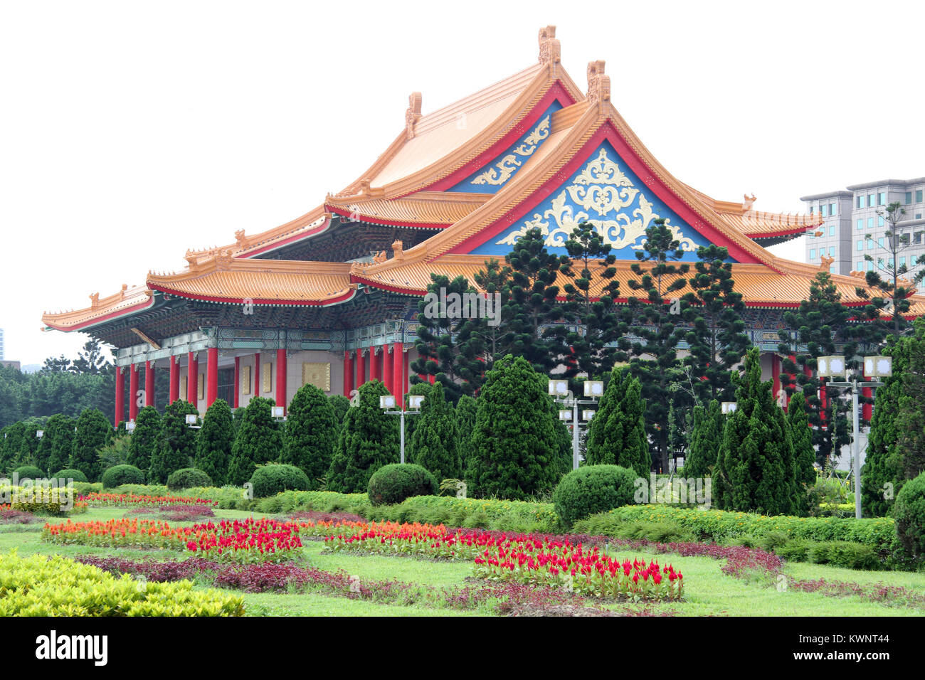 Flowers and national theater building in Taipei, Taiwan Stock Photo - Alamy