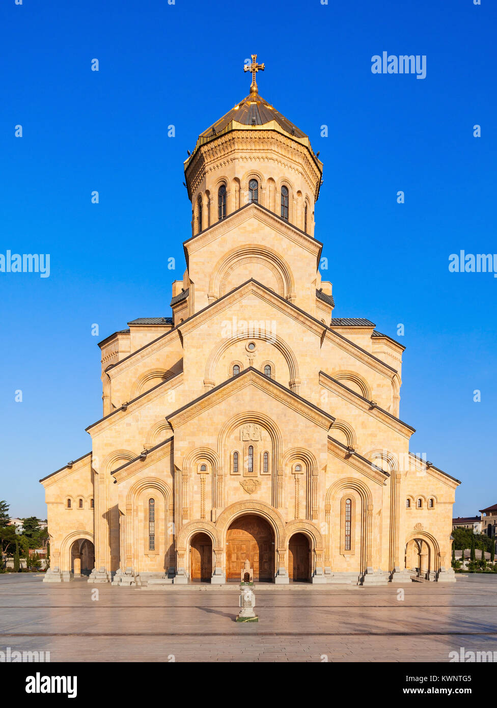 Tsminda Sameba Church (The Holy Trinity Cathedral of Tbilisi) at ...