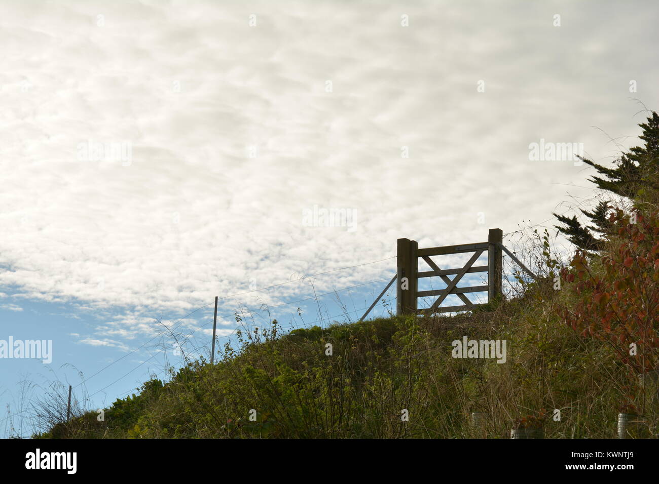 Gate on the Cliff Stock Photo - Alamy