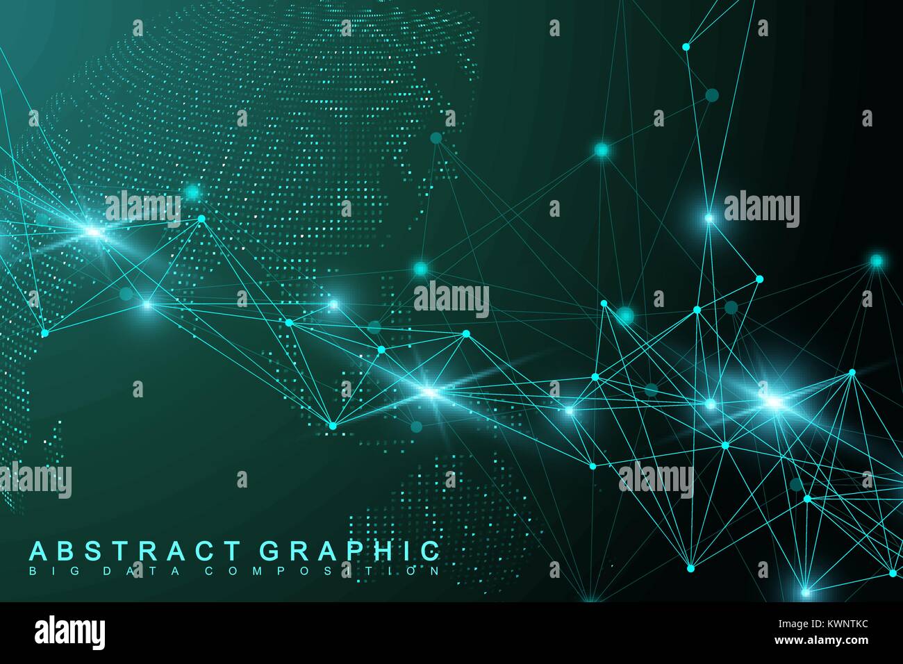 Virtual Graphic Abstract Background Communication with World Globe ...