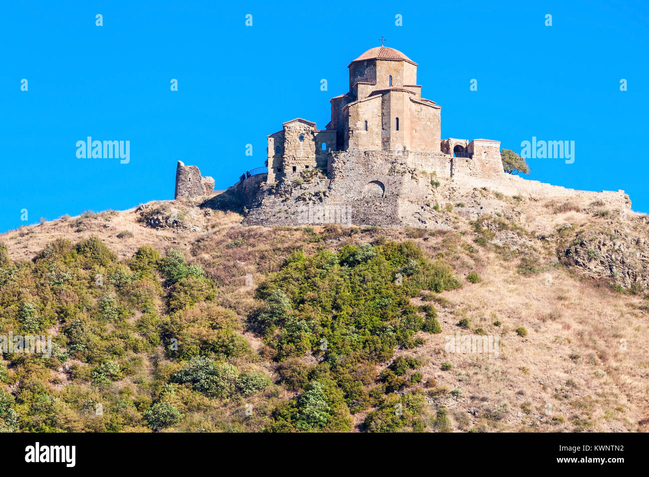 Jvari Monastery on mountain. It is a 6-th century Georgian Orthodox ...