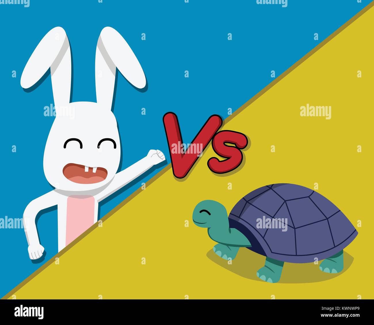 Rabbit versus Tortoise, vector cartoon design Stock Vector Image & Art ...