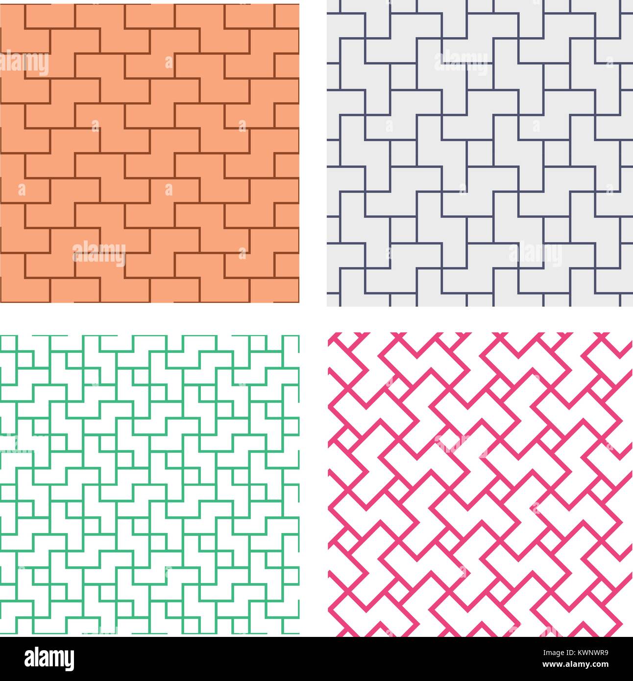 Seamless red brick pattern in asian style, vector design Stock Vector ...