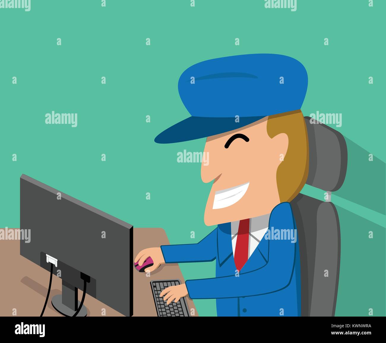 Man typing cartoon hi-res stock photography and images - Alamy
