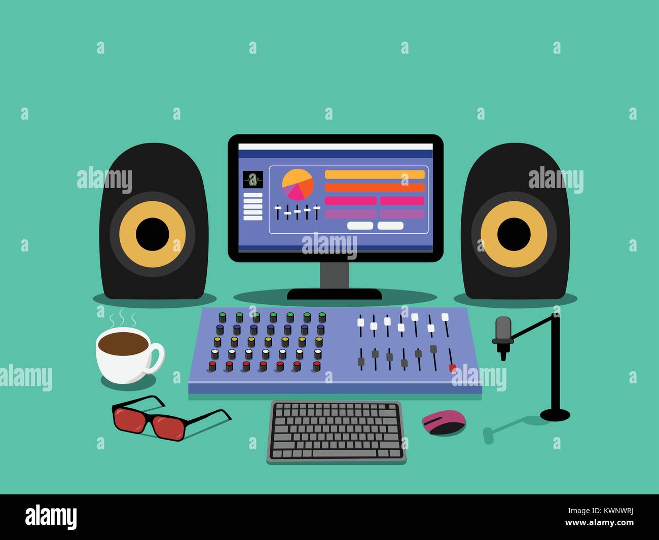 Music conductor table and element in vector design Stock Vector Image ...