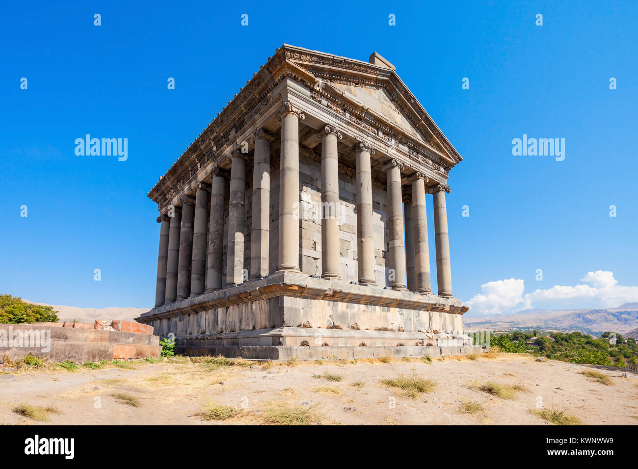 The Garni Temple is a classical Hellenistic temple in Garni in Armenia ...