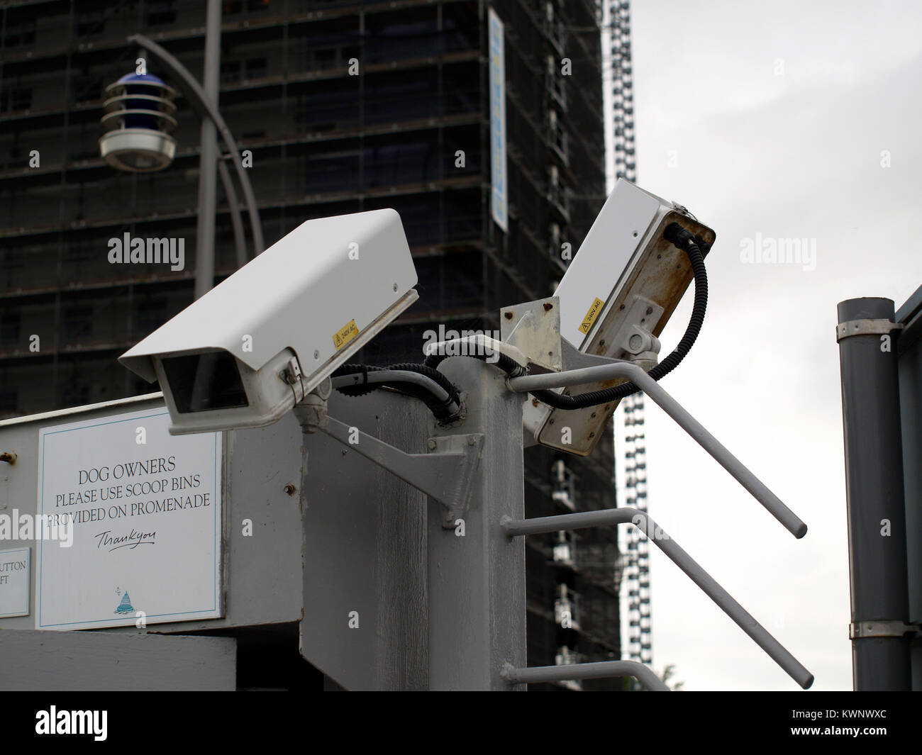 Security cameras and satellite devices at Gosport Marina, Gosport ...