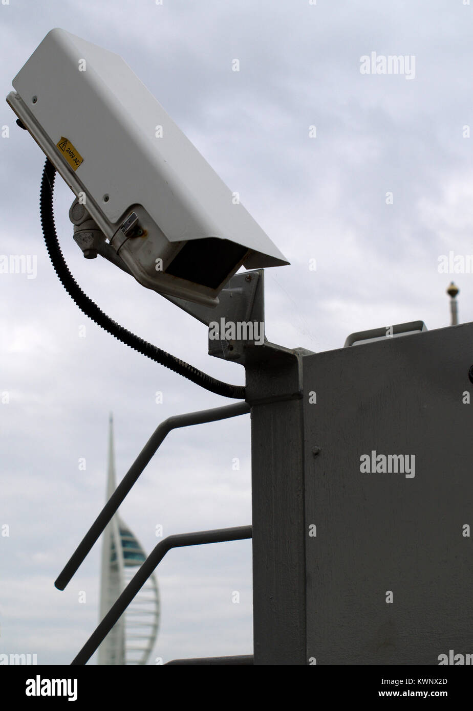 Security cameras and satellite devices at Gosport Marina, Gosport ...