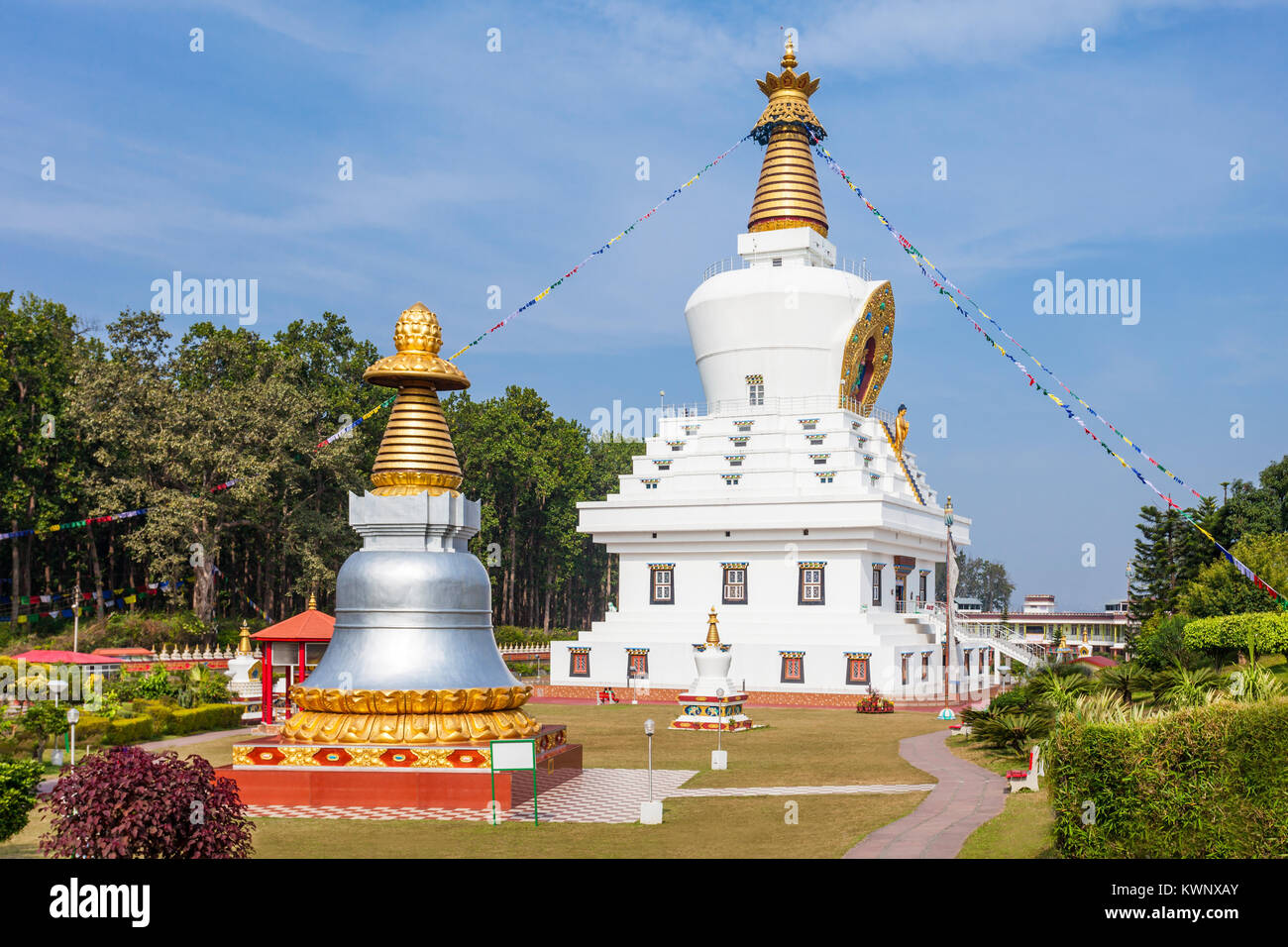 The Great stupa in Mindrolling Monastery in Dehradun, India is a ...