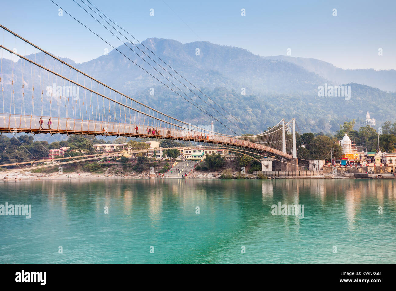 Lakshman jhula bridge india hi-res stock photography and images - Alamy