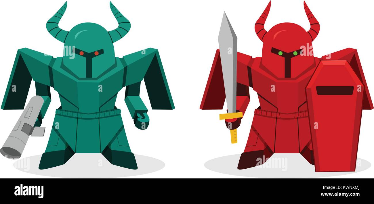 Front view, Soldier Humanoid robot for war, vector design Stock Vector ...