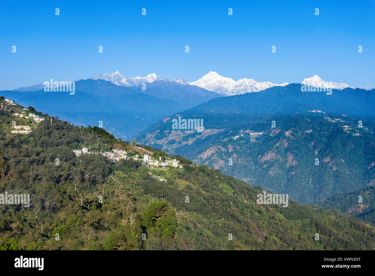 Kangchenjunga view from the Tashi View Point in Gangtok, Sikkim state ...