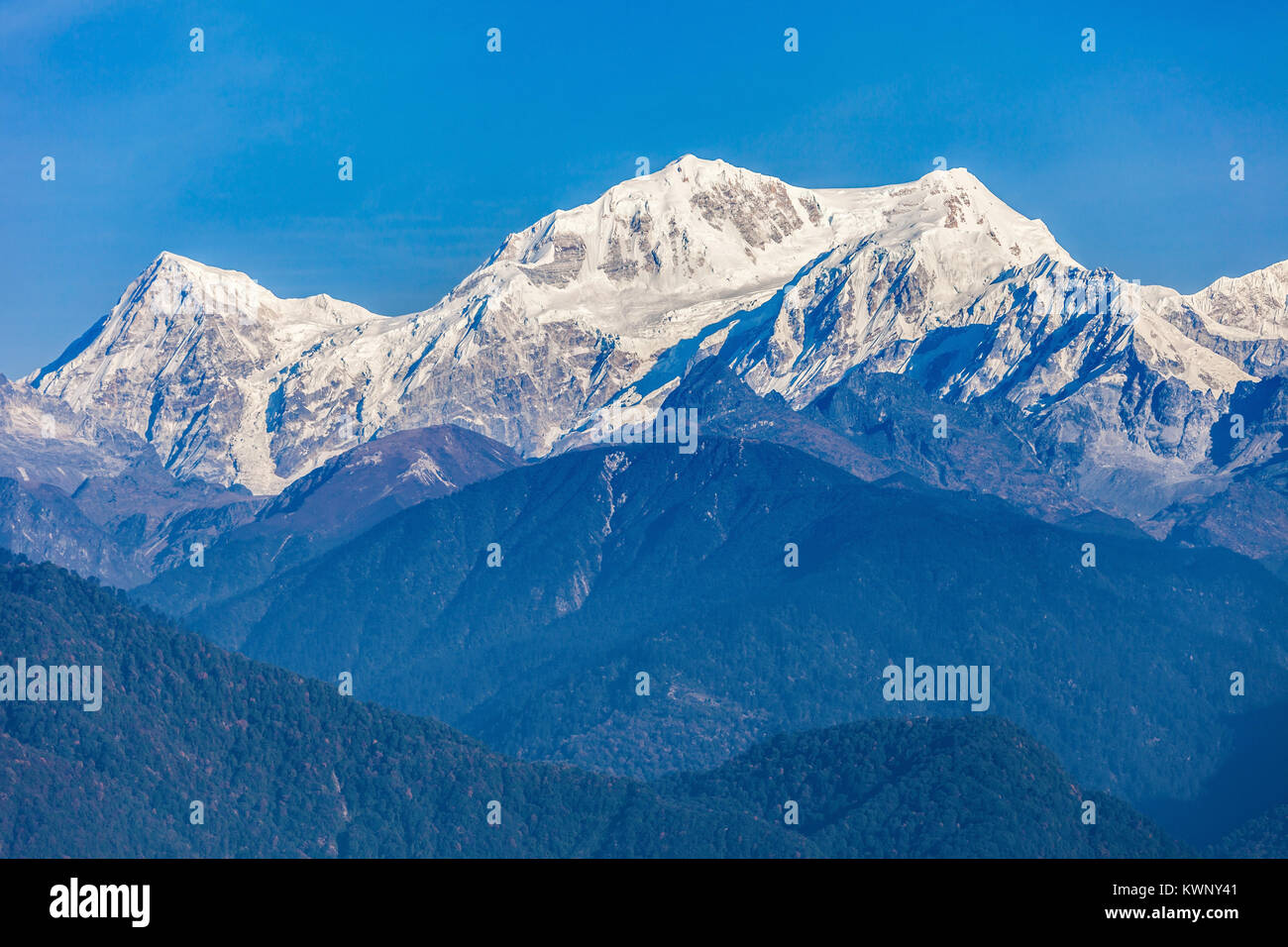 Kangchenjunga close up view from Pelling in Sikkim, India ...