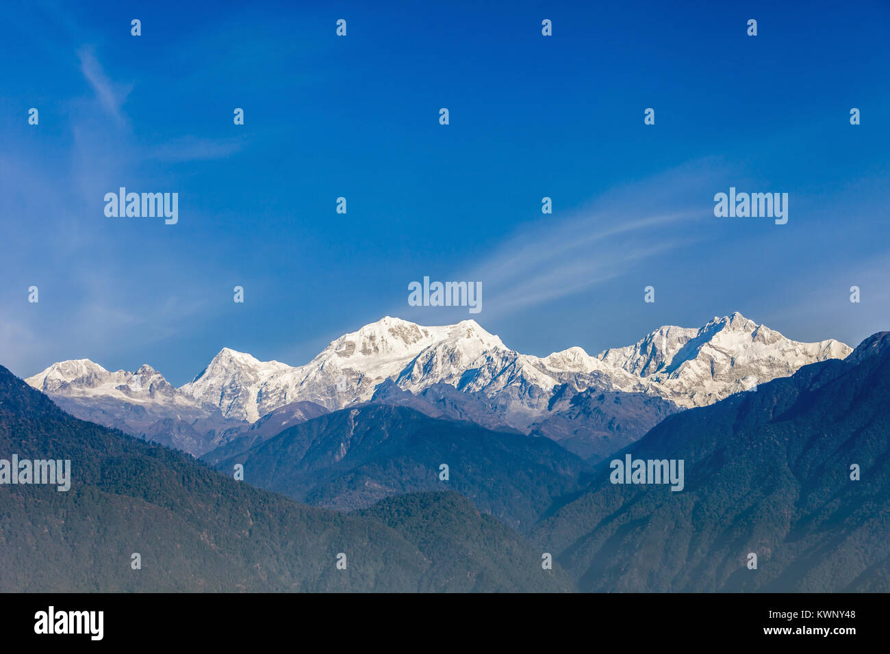 Kangchenjunga view from the Pelling viewpoint in West Sikkim, India ...