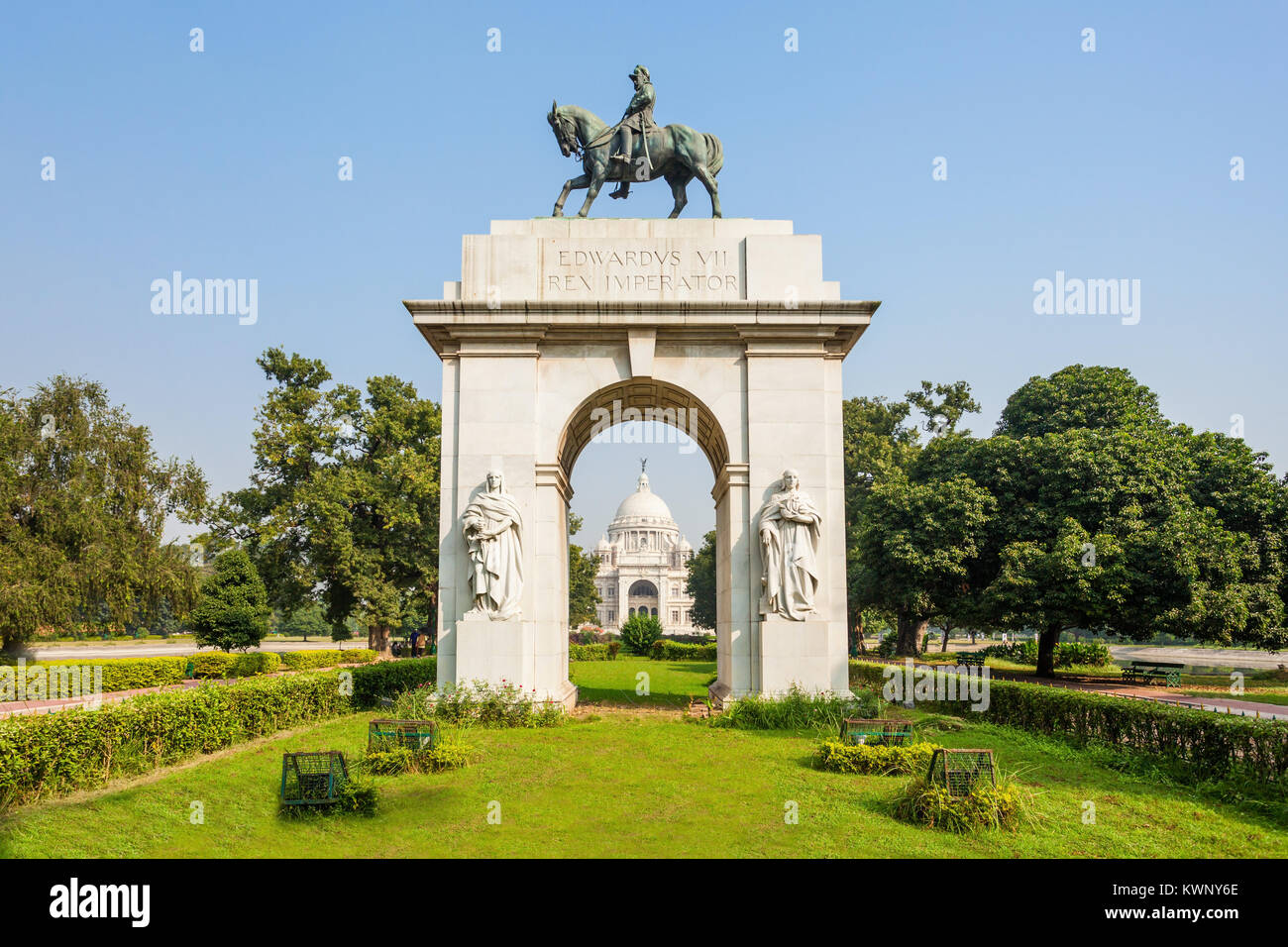 Entrance gate at Victoria Memorial, it is a british building in Kolkata ...