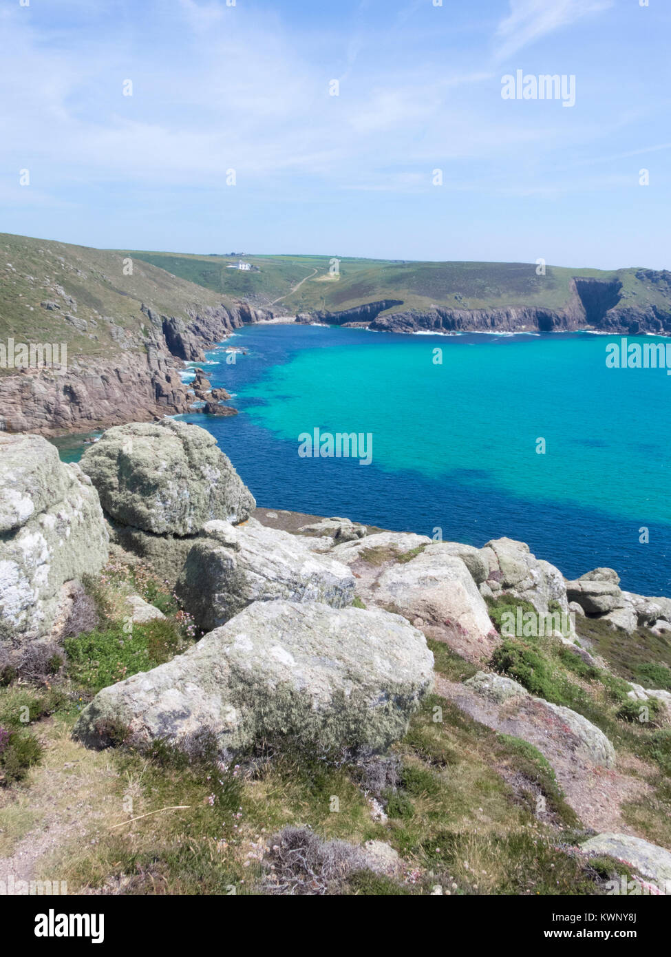 Mill Bay or Nanjizal, Penwith Peninsula, Cornwall, England, UK in ...