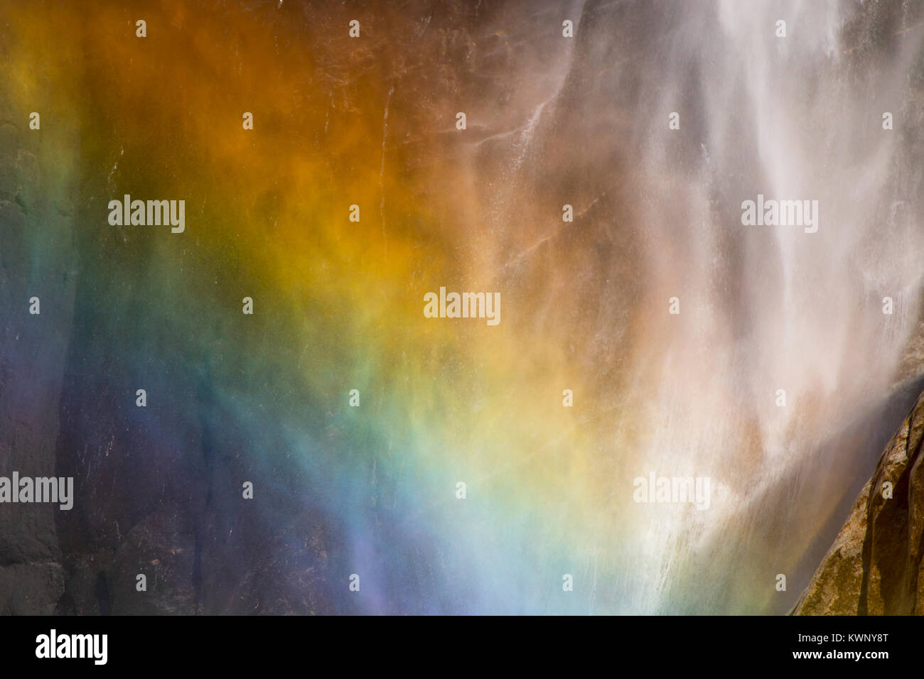 Vivid Rainbow in Waterfall Close Up Stock Photo - Alamy