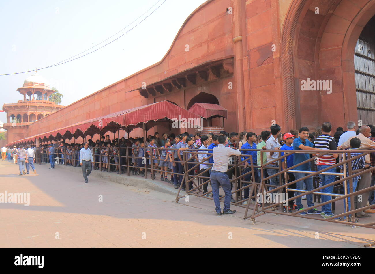People go through security check at Taj Mahal in Agra India Stock Photo ...