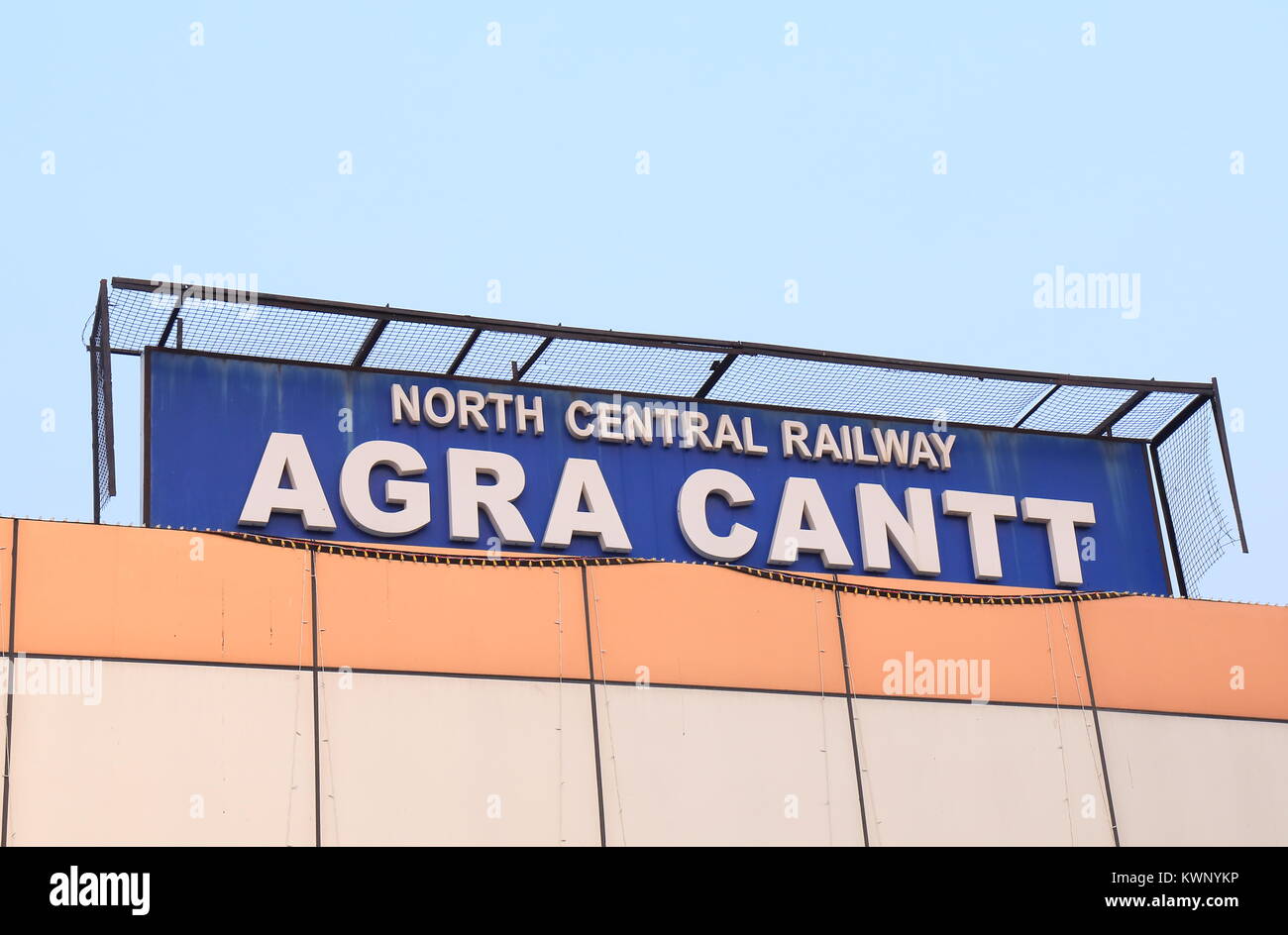 Agra Cantt railway station signage in Agra India Stock Photo - Alamy