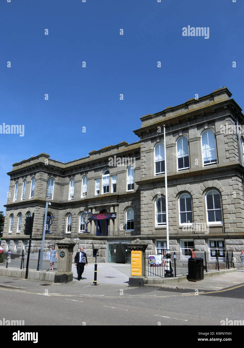 St John's Town Hall, Penzance Town, Cornwall, England, UK in Summer ...