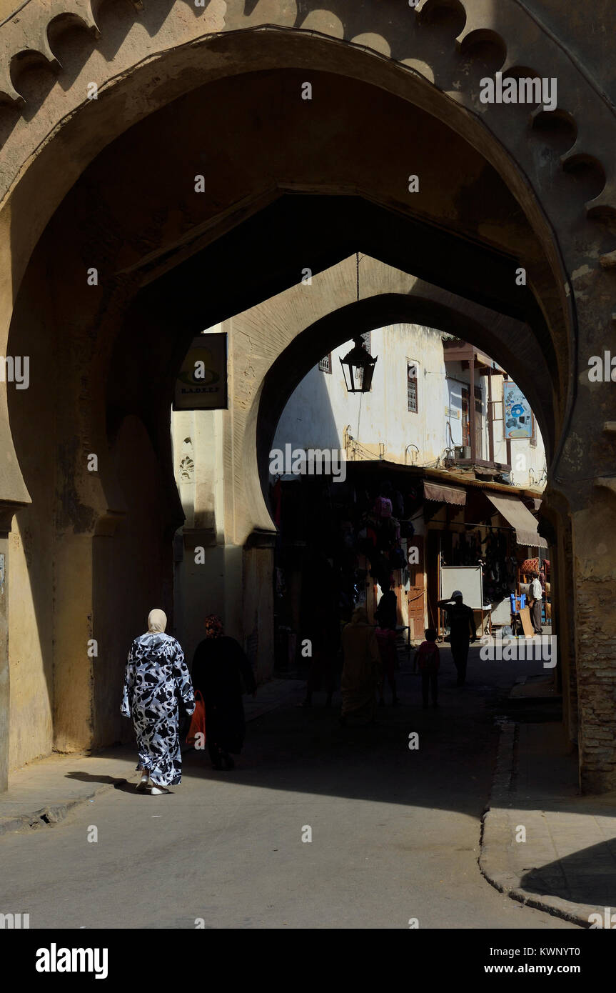 Mellah, the Jewish quarter of Fez. Morocco, North Africa Stock Photo ...
